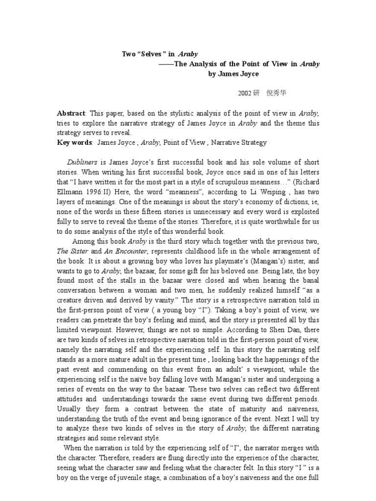 Araby | PDF | Narration