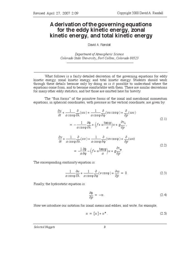 Kinetic Energy Formula Derivation