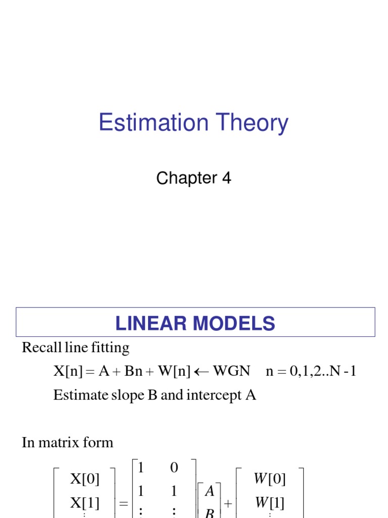 Estimating Linear Models through Least Squares Regression and ...