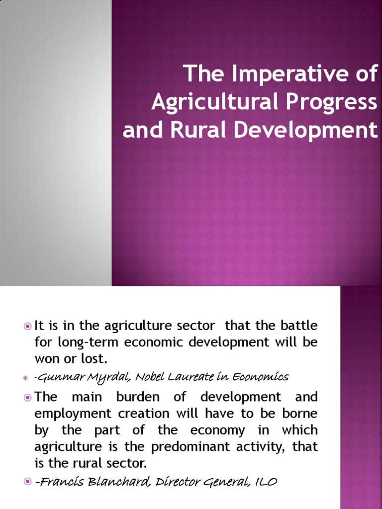 Agricultural Transformation and Rural Development | PDF | Farms ...