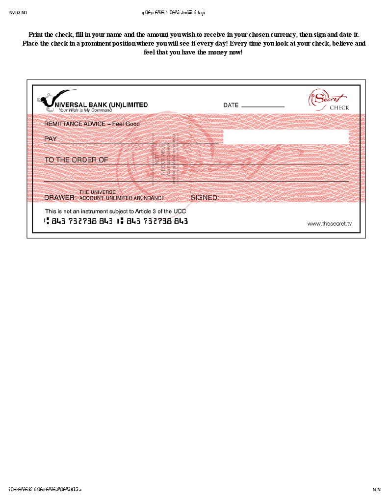 The Secret Check - Print It Now | PDF | Currency | International Finance
