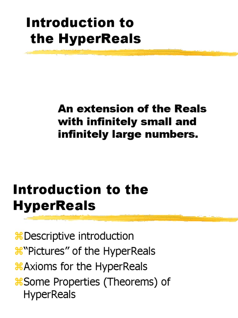 Introduction To Hyperreal Numbers | PDF | Real Number | Field (Mathematics)