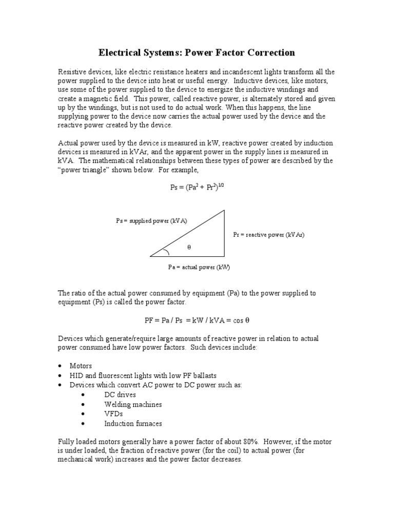 Power Factor | PDF | Ac Power | Capacitor