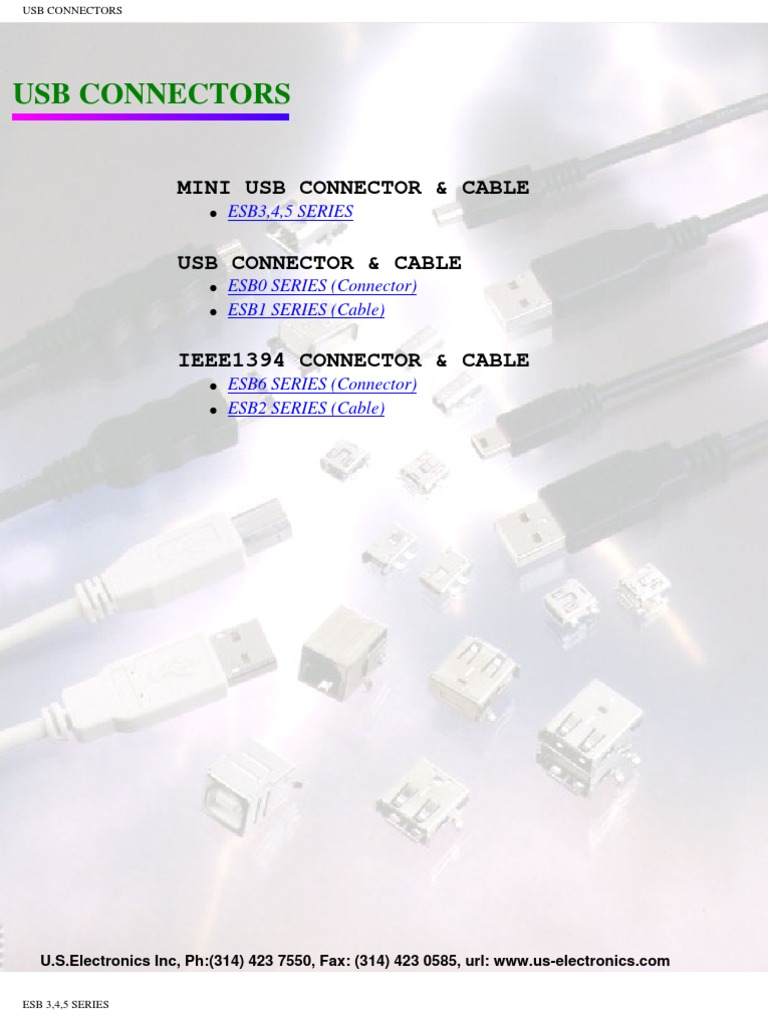 Usb Connectors: Mini Usb Connector & Cable | PDF | Computers