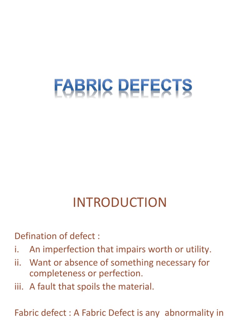 Fabric Defects | PDF | Weaving | Loom