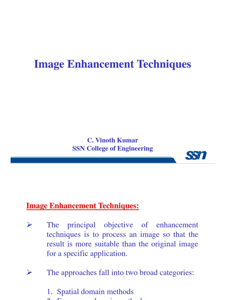 Image Enhancement Techniques | PDF | Filter (Signal Processing ...