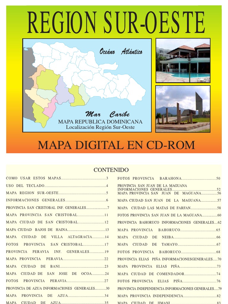 Mapa Region Sur-Oeste Republica Dominicana | PDF | Naturaleza