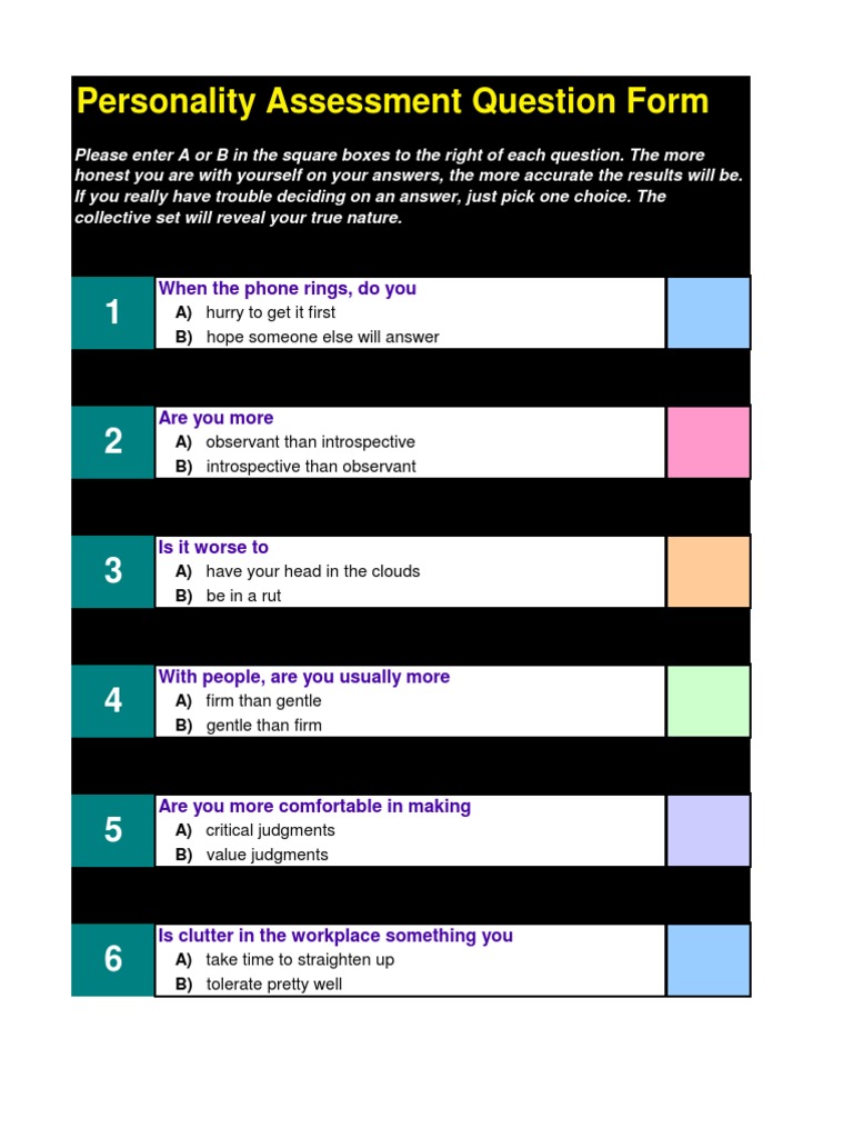 Personality Test | PDF | Psychological Concepts | Tests