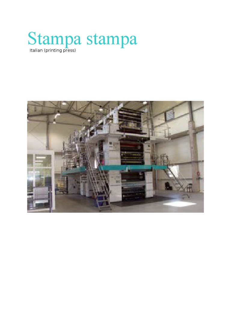Stampa Stampa: Italian (Printing Press) | Download Free PDF | Internal ...