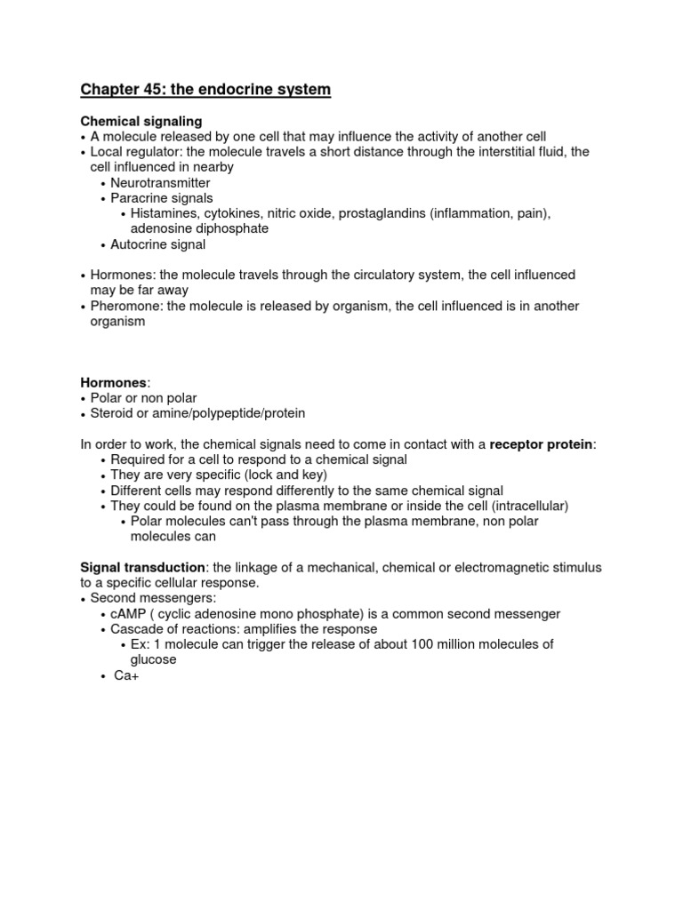 Chapter 45 Endocrine System | PDF | Endocrine System | Hormone