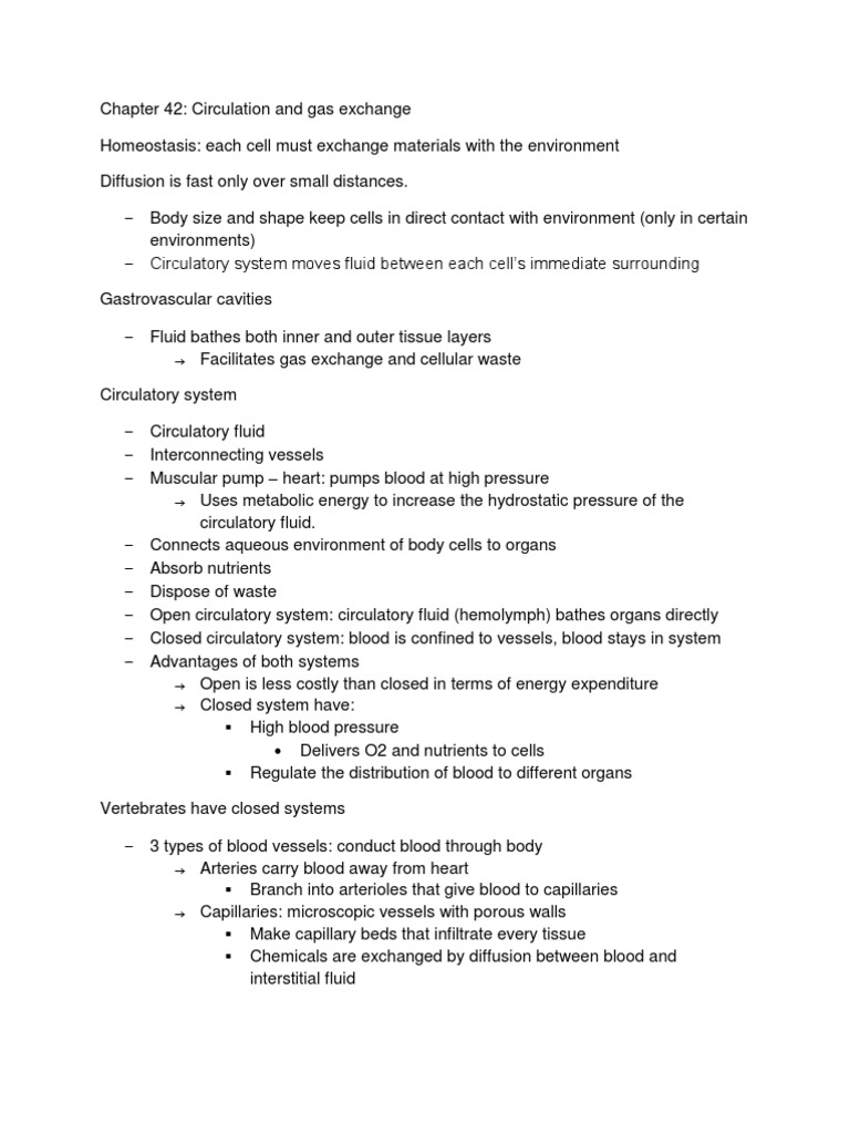 Chapter 42 Circulation and Gas Exchange | PDF | Circulatory System ...
