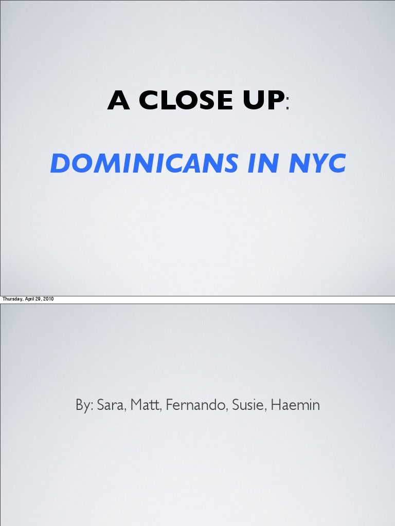 A Closeup: Dominicans in New York | PDF | New York City | Immigration