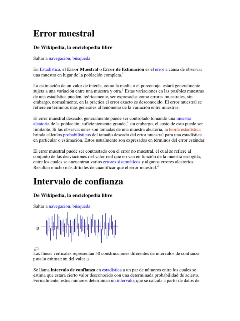 Error Muestral | PDF