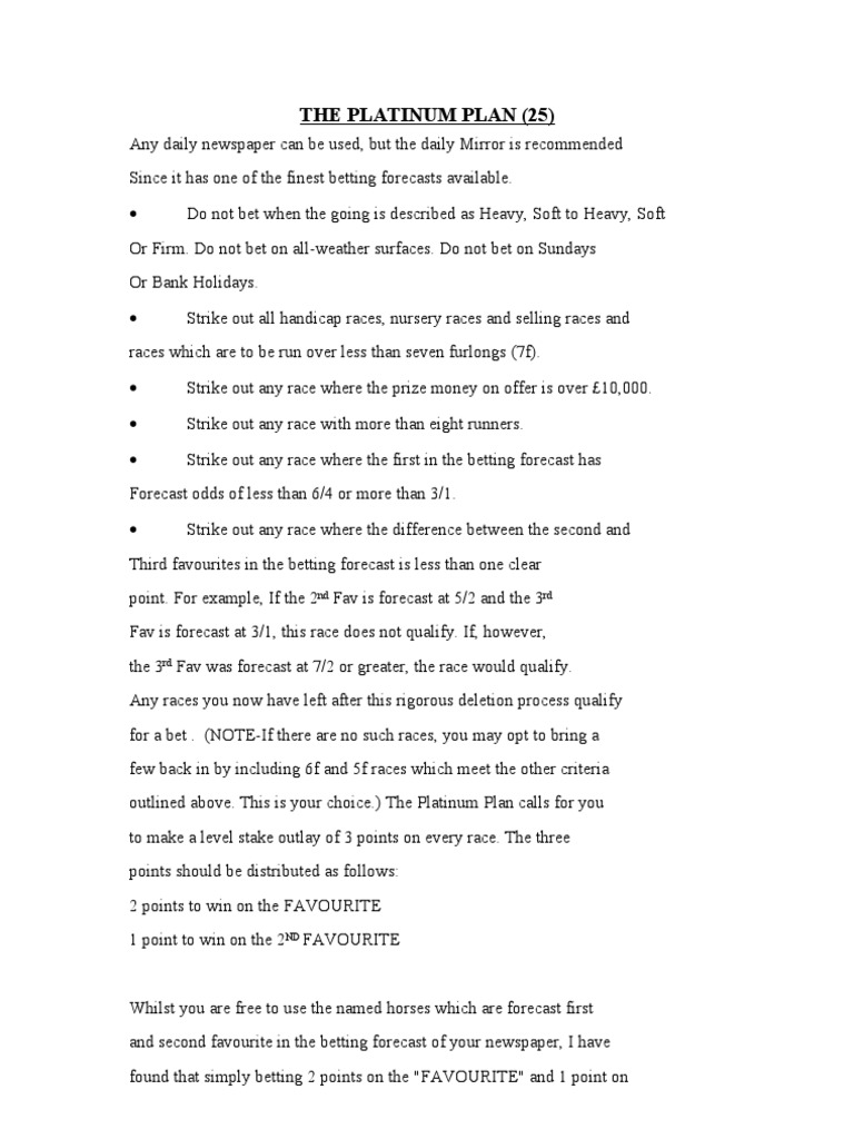 The Platinum Plan | PDF | Business | Finance & Money Management