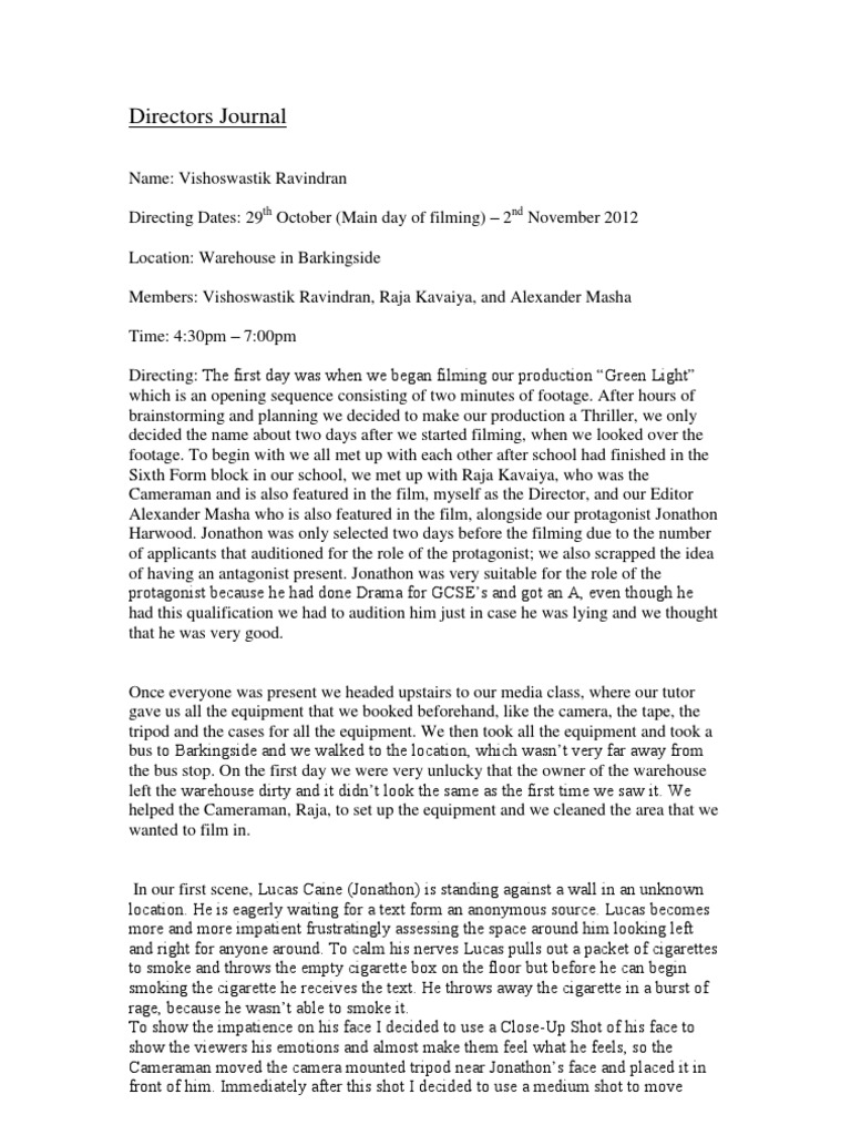 Directors Journal | PDF | Leisure | Entertainment (General)