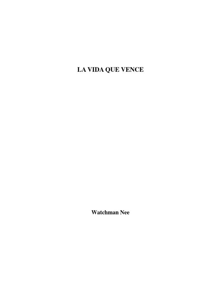 La Vida Que Vence | PDF