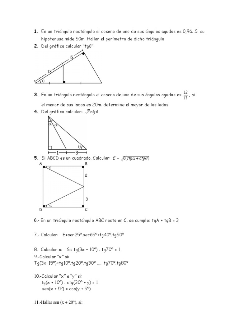 3ro Matemática 4ta Uni | PDF | Triángulo | Geometría Elemental