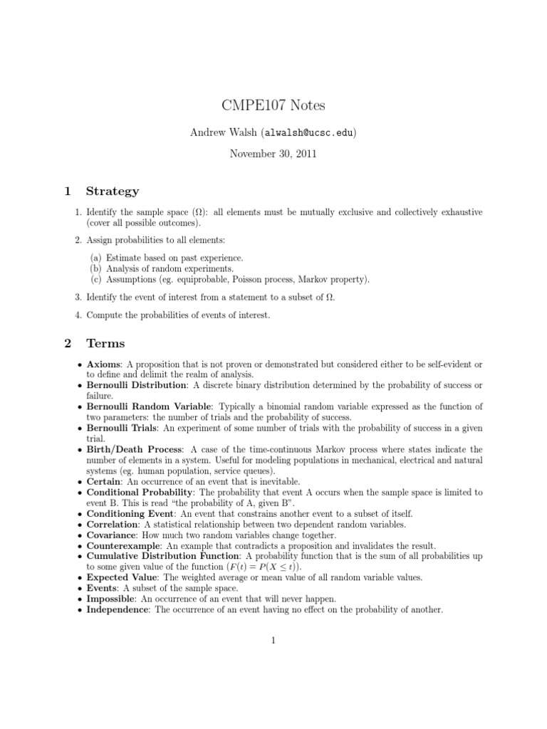 Probability Concepts for Students | PDF | Stochastic Process | Poisson ...