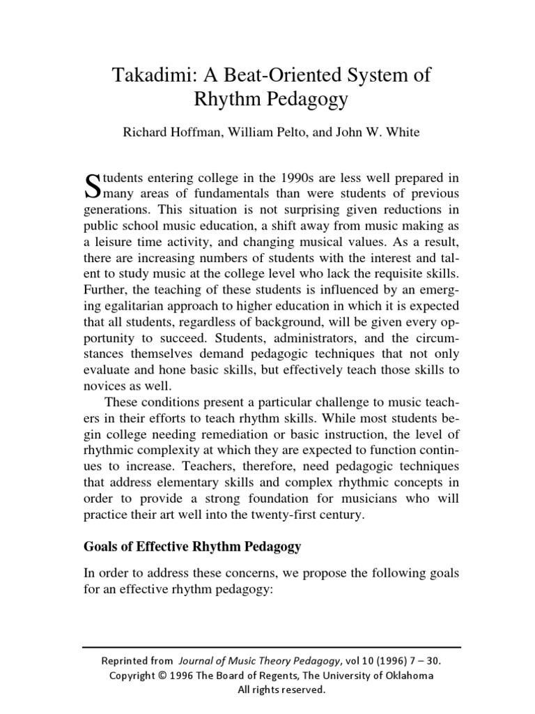 Takadimi | PDF | Rhythm | Musicology