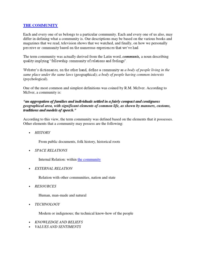 The Community | PDF | Community Organizing | Swot Analysis