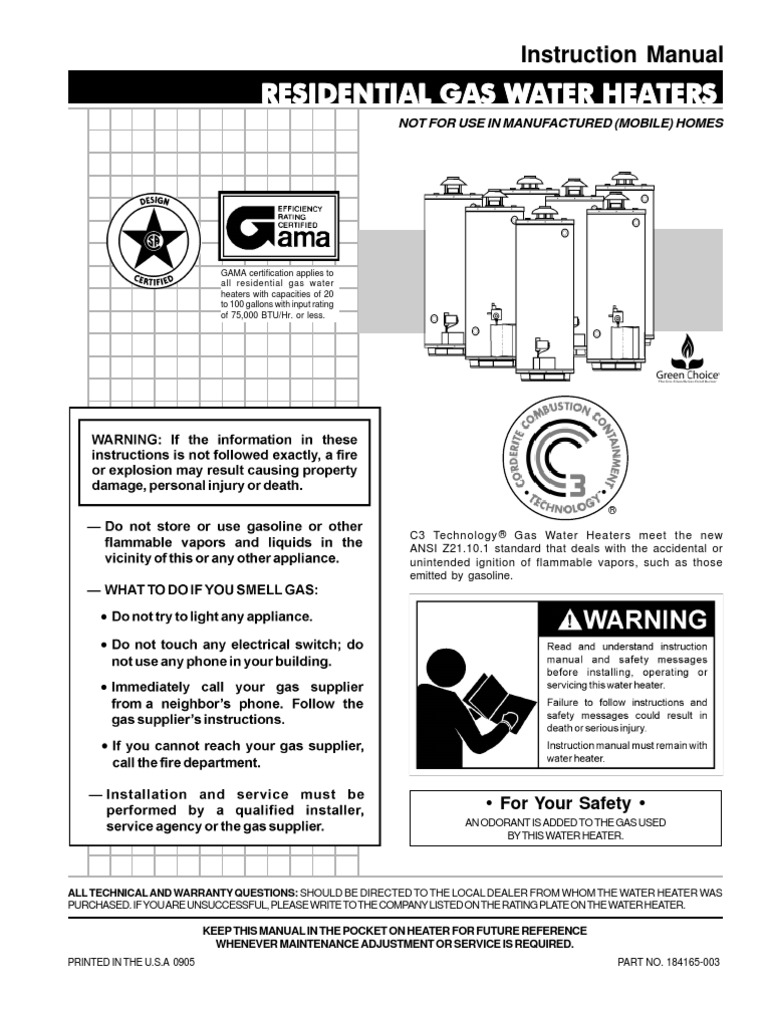 Water Heater Manual | PDF