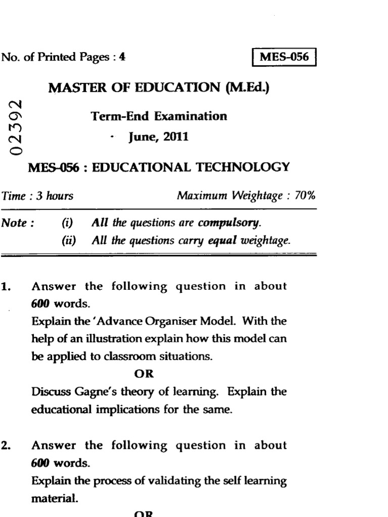 Master of Education (M.Ed.) | PDF