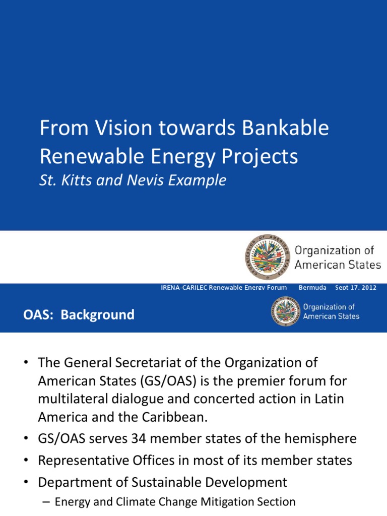 OAS (Kevin de Cuba), From Vision Towards Bankable Renewable Energy ...