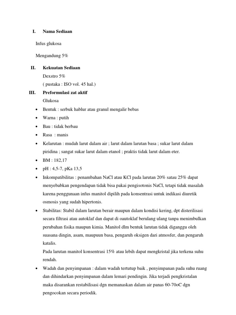 Infus Manitol Wela GULA | PDF