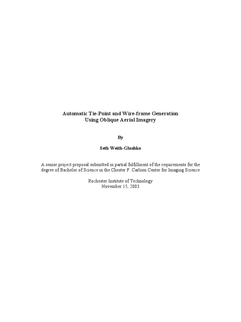 Automatic Tie-Point and Wire-Frame Generation Using Oblique Aerial ...