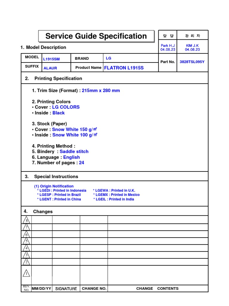 LG Color Monitor Flatron l1915s | PDF | Rectifier | Electronics