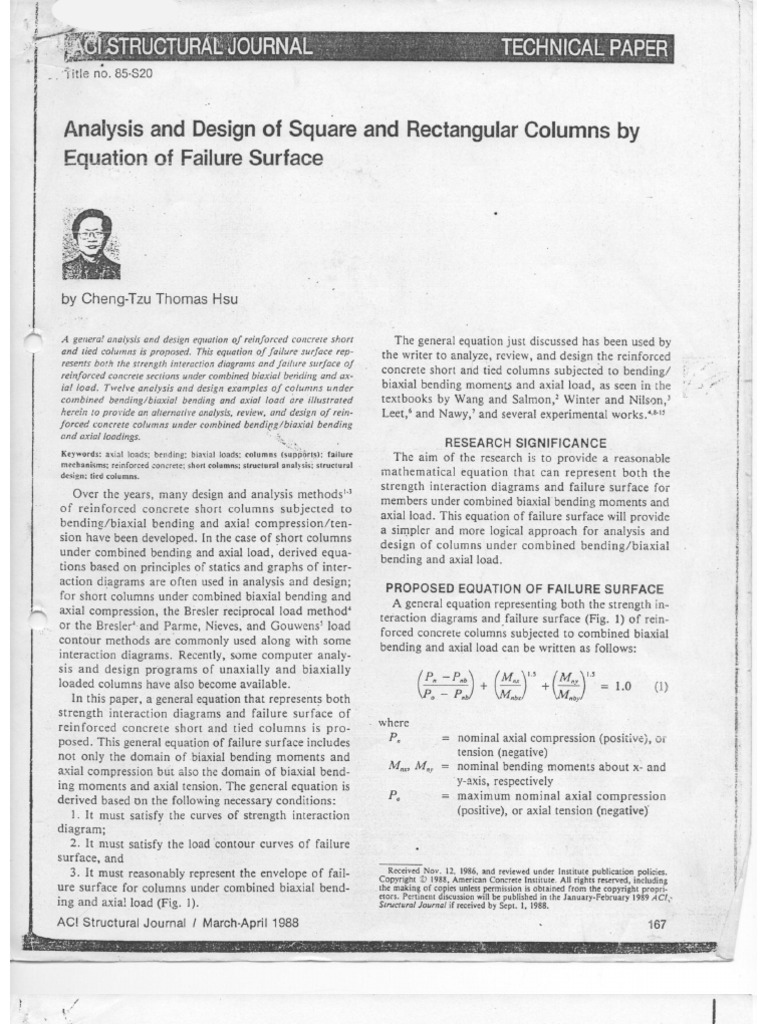 Analysis and Design of Square and Rectangular Columns by Equation of ...