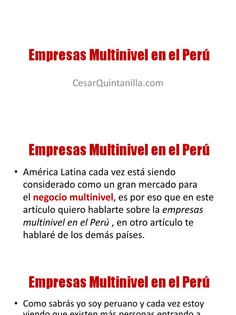 Empresas Multinivel en El Perú | PDF | Perú | Comercialización de ...