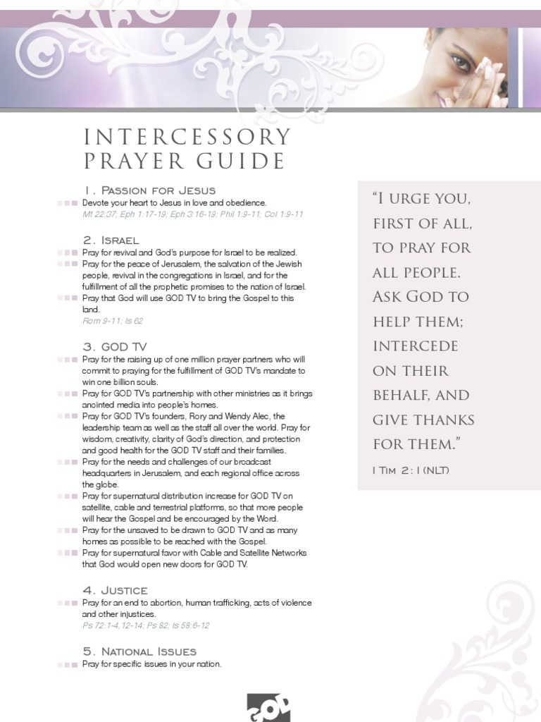 Intercessory Prayer Guide: 1. Passion For Jesus | PDF | The Gospel | Prayer