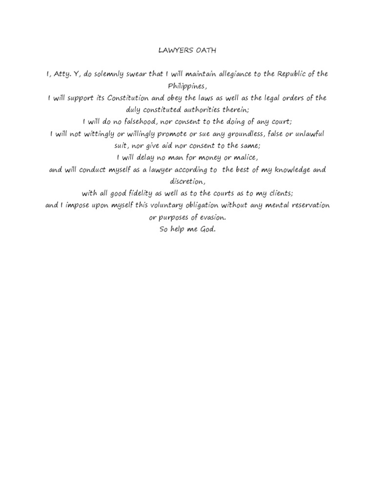 lawyers oath