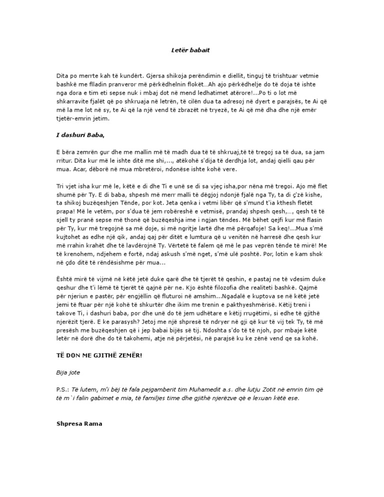 Letër Babait | PDF