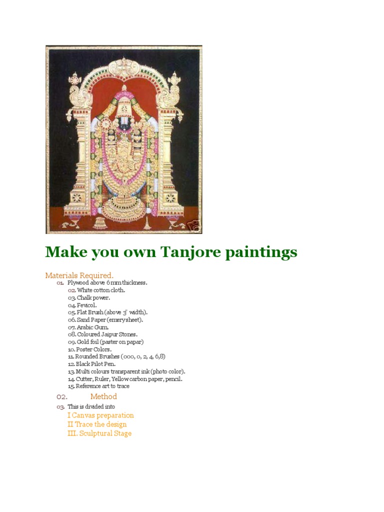 Make You Own Tanjore Paintings | PDF | Canvas | Paintings