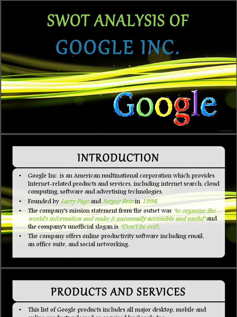 SWOT Analysis of Google | PDF | Google | Model–View–Controller