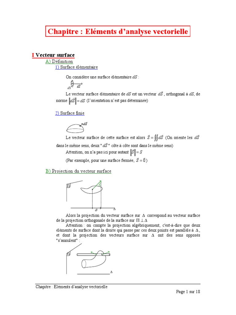 Cours d'Analyse Vectorielle PDF | PDF | Physique théorique | Algèbre ...