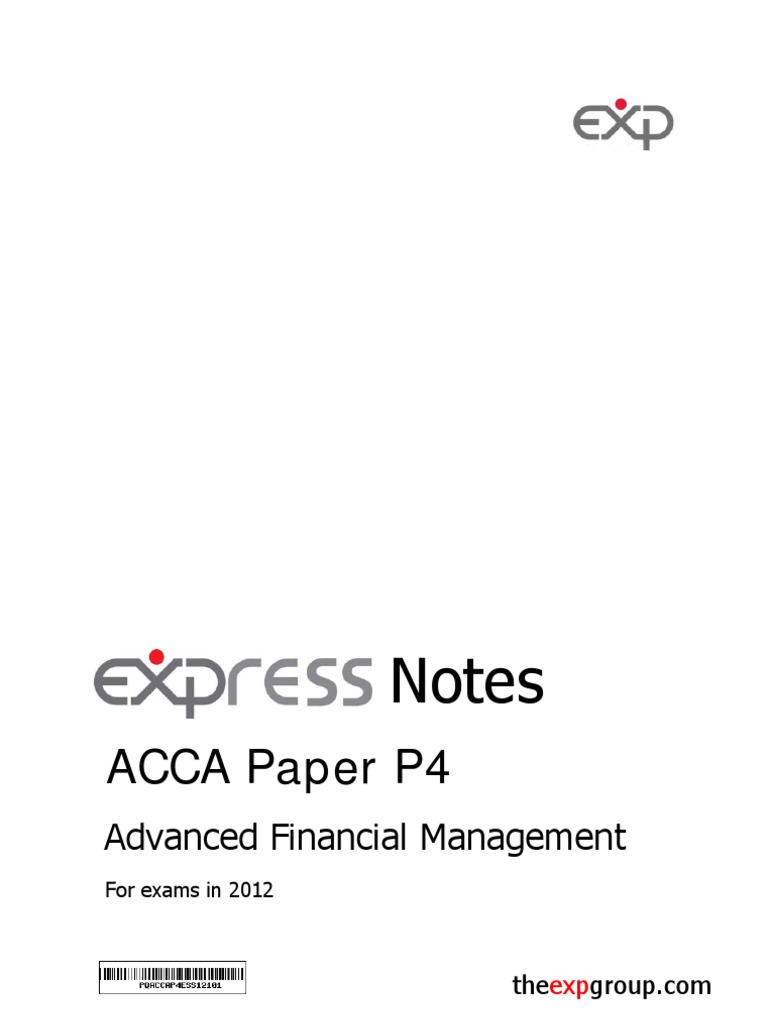ACCA P4 Notes - Advanced Financial Management | PDF | Internal Rate Of ...