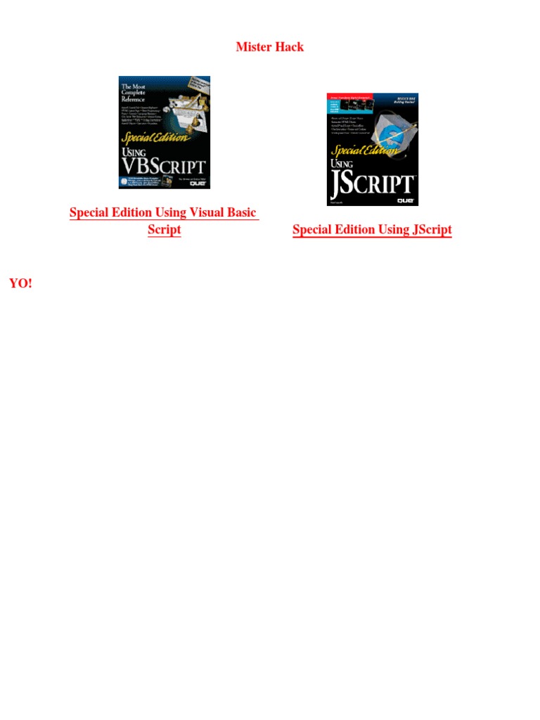 Using VBScript and Special Edition Using JScript | PDF | Internet Explorer | Internet