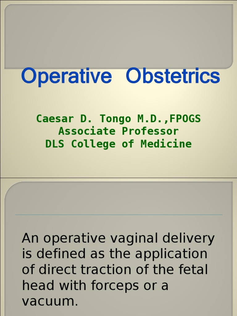 Ob Operative Obstetrics | PDF | Science & Mathematics
