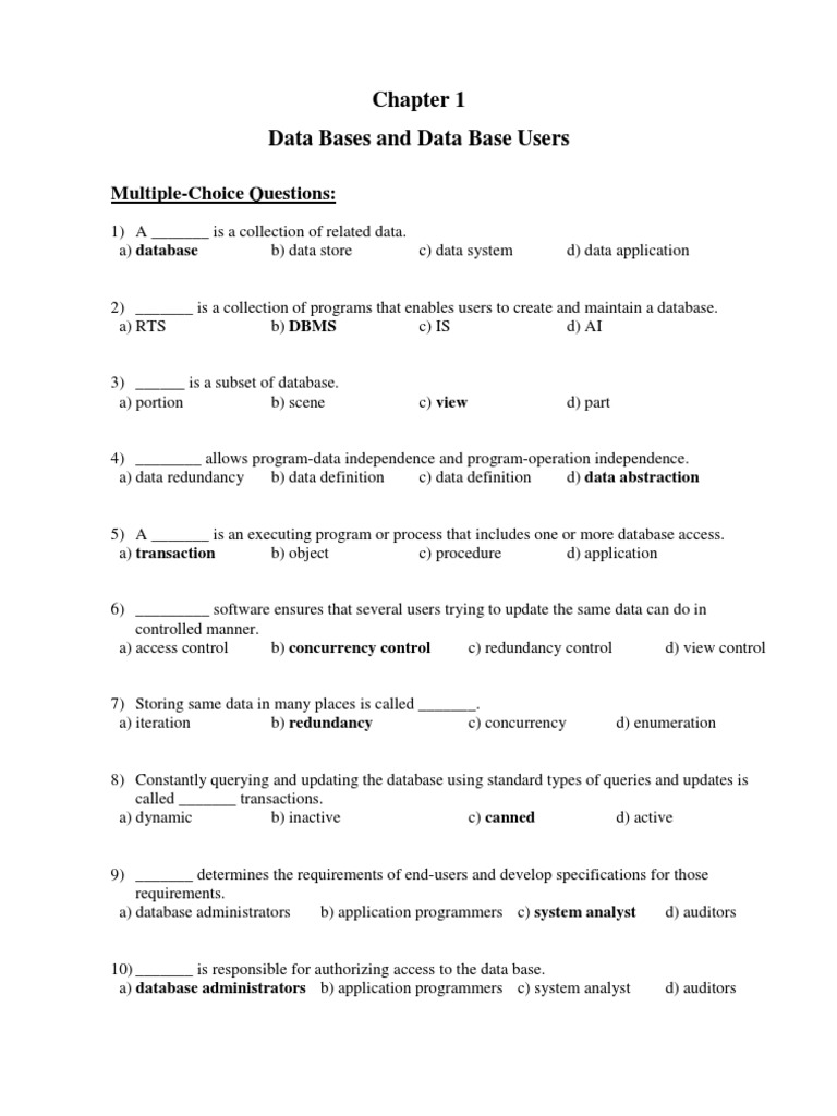 QA Chapter1 | PDF | Databases | Data