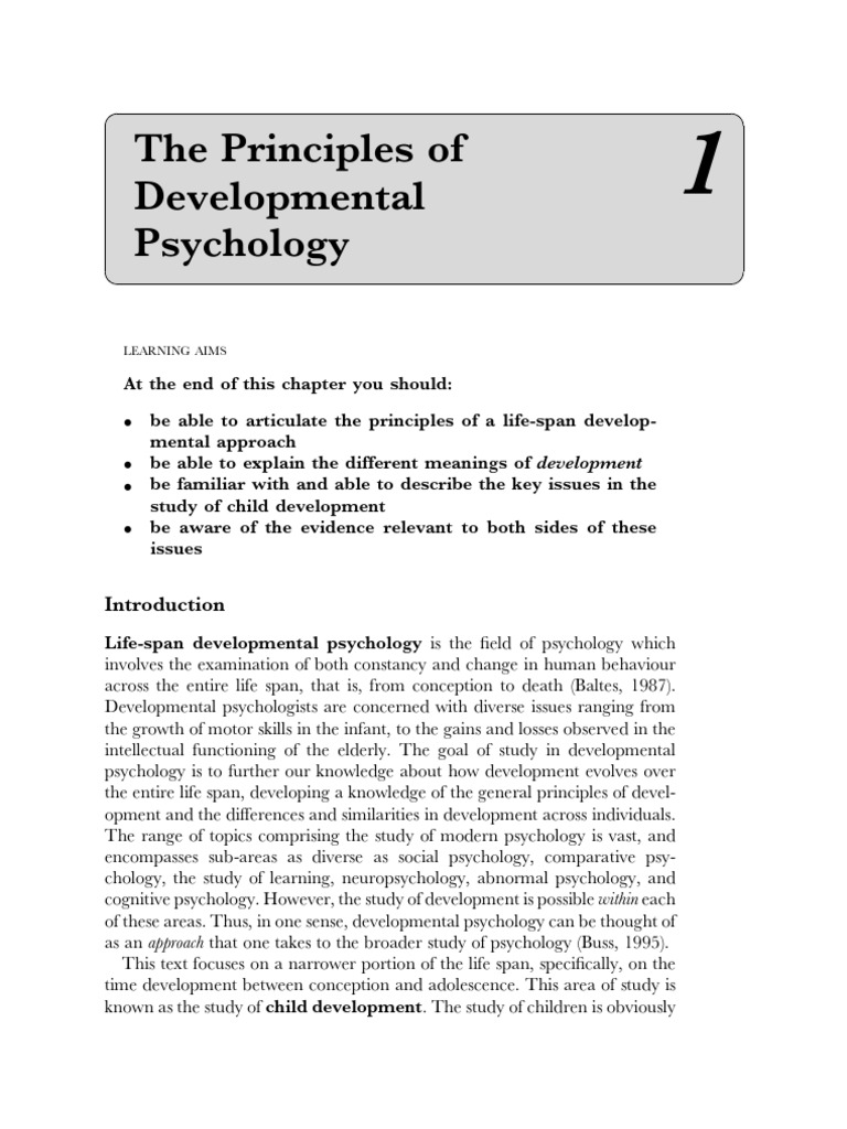 The Principles of Developmental Psychology | PDF | Child Development ...