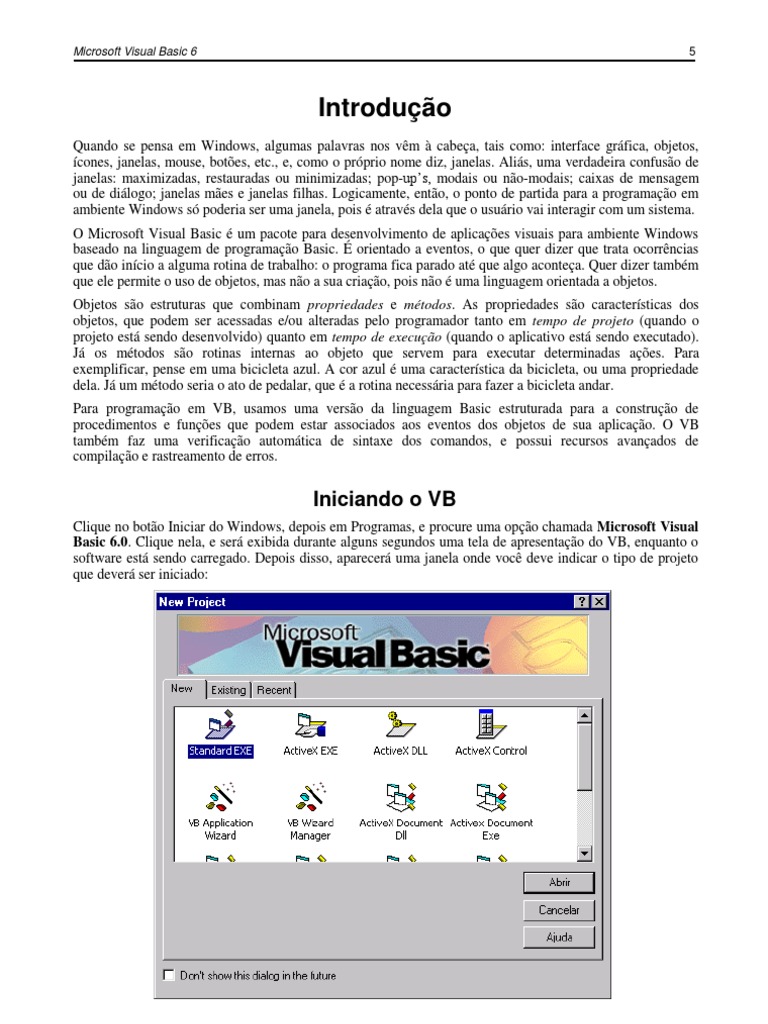 Apostila VB6 | PDF | Janela (informática) | Microsoft Windows