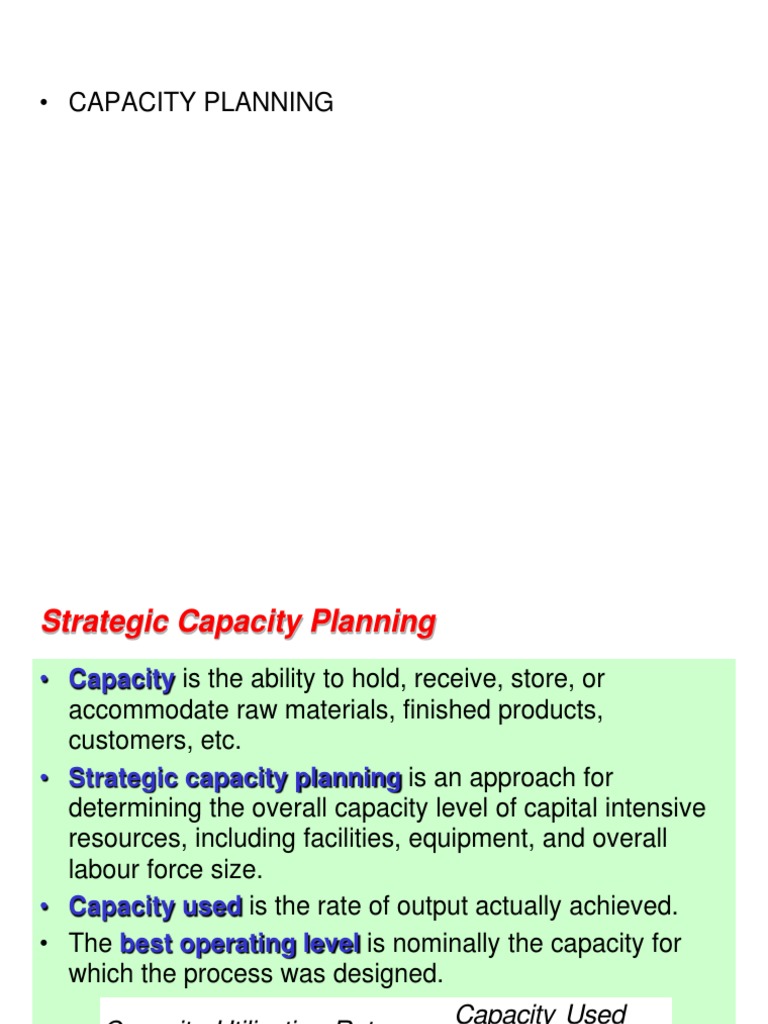 Capacity Management in Industrial Engineering | PDF | Economies Of ...