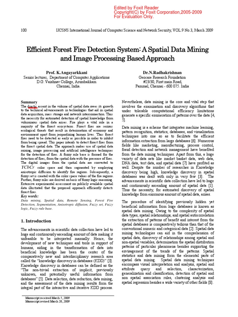 Forest Fire Detection | PDF | Spatial Analysis | Fuzzy Logic