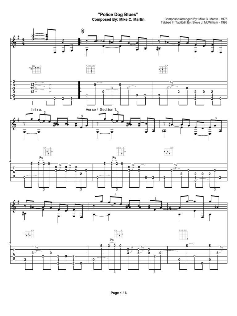 Police Dog Blues | PDF | Popular Music | American Styles Of Music