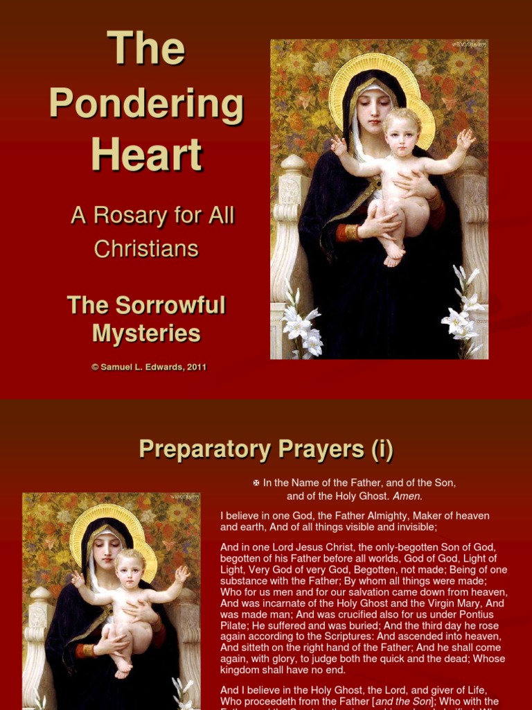 Sorrowful Mysteries Rosary Guide | PDF | Rosary | Mary, Mother Of Jesus