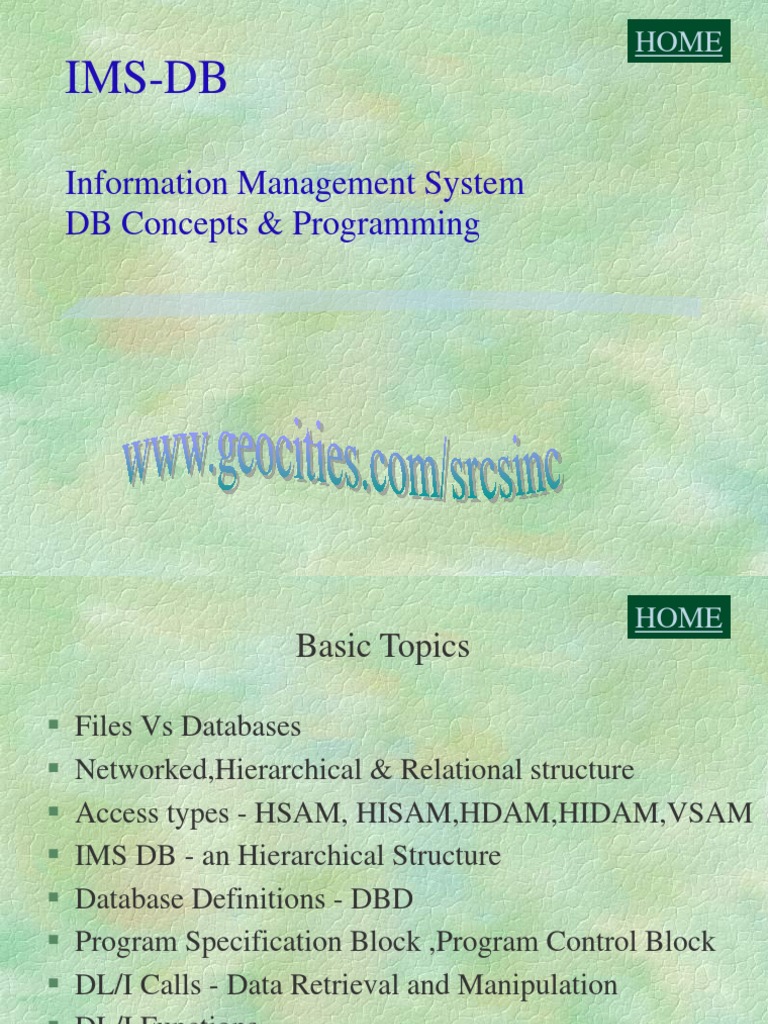 Ims Db Database Index Databases