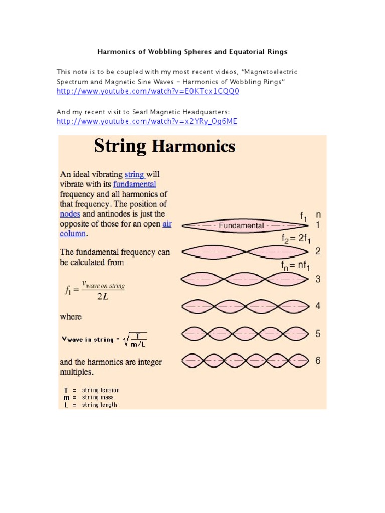 Harmonics of Wobbling Spheres and Equatorial Rings | PDF | Harmonic | Force